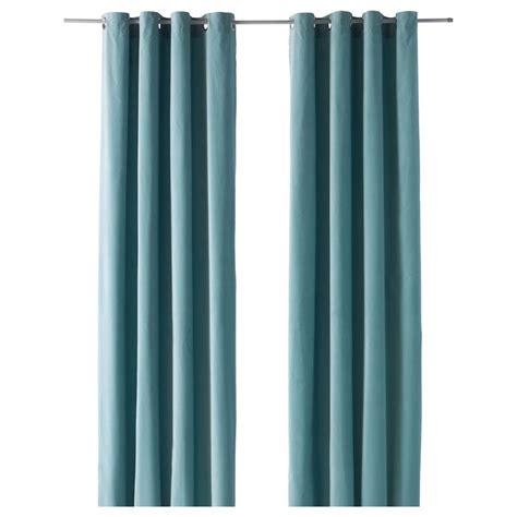 Sanela Room Darkening Curtains Light Teal Curtains Ikea Sanela