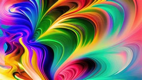 Premium Ai Image Modern Colorful Abstract Digital Art On Black Background Concept For Design