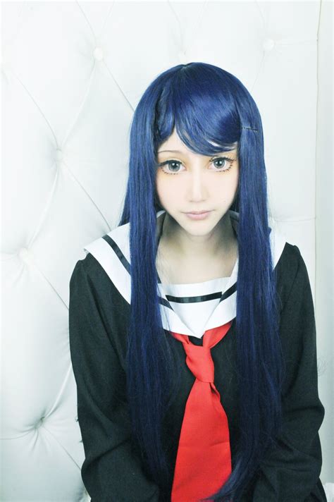 Danganronpa Dangan Ronpa Sayaka Maizono Dark Blue Long Straight 80cm