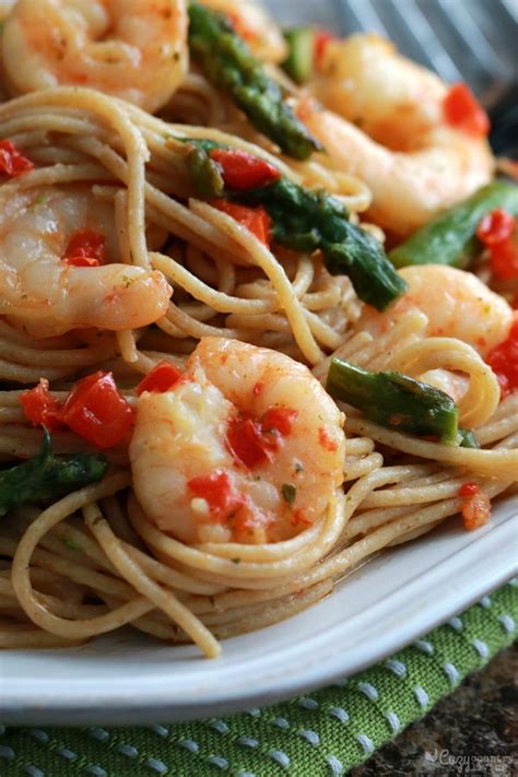 Shrimp Scampi With Asparagus And Pasta Cozy Country Living