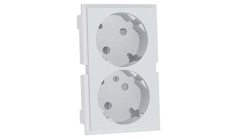 Schuko Double Socket Module With Safety Lock Mmconecta