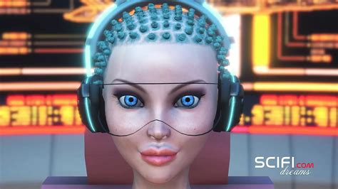 Sci Fi Lights 3d Hot Female Android Shemale Plays With A Horny Black