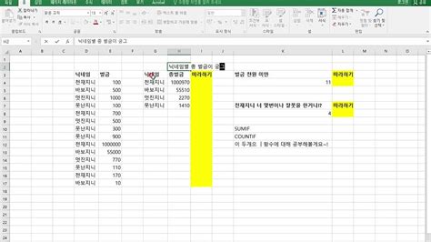 [엑셀 기초강좌] 너무 쉬운 Sumif Countif 함수 네이버 Tv