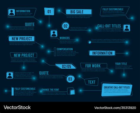 Callout Boxes Abstract Text Digital Frames Vector Image