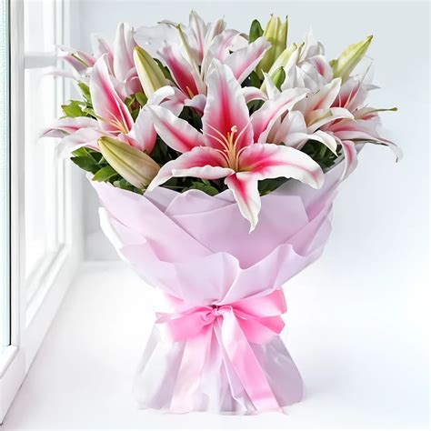 Fresh Lilies Bouquet By Bloomsflora