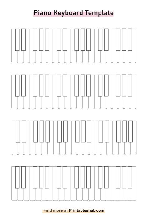 Free Printable Blank Piano Keyboard Template Pdf Worksheets Library