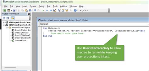 Run A Macro On A Protected Sheet In Excel Excel Campus