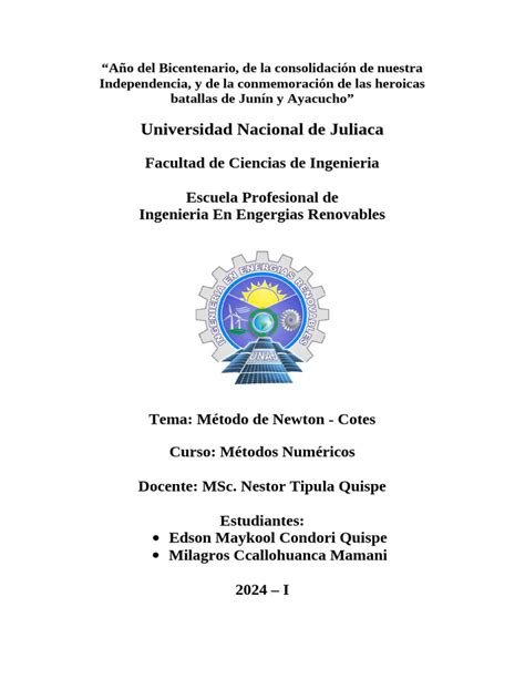 Metodo Newton Cotes Pdf