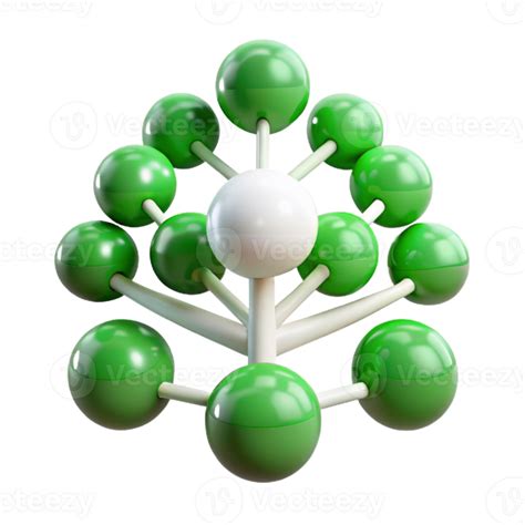 Beautiful Contemporary Green Binary Tree Structure Isolated Element