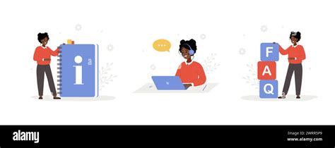 Customer Support African Female Characters Ask Questions Get Answers