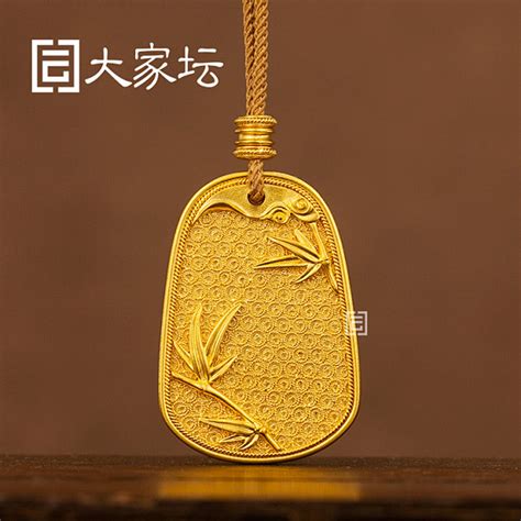 大家坛 花丝竹枝无事牌精工花丝竹报平安古法黄金足金999 淘宝网