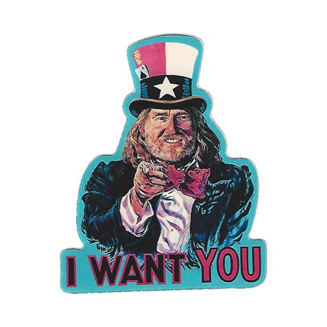 Willie Nelson Uncle Sam Sticker Nh Vintage Vinyl