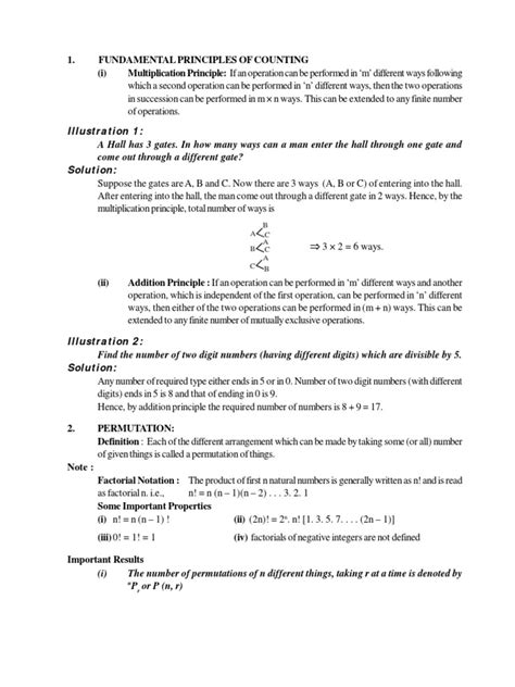 Permutation And Combination 01 Theory Pdf Numbers Number Theory