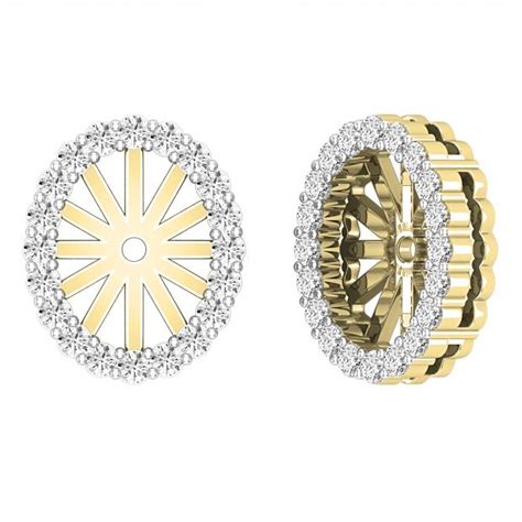 Buy Round White Diamond Oval Shaped Removable Earring Jackets For Women