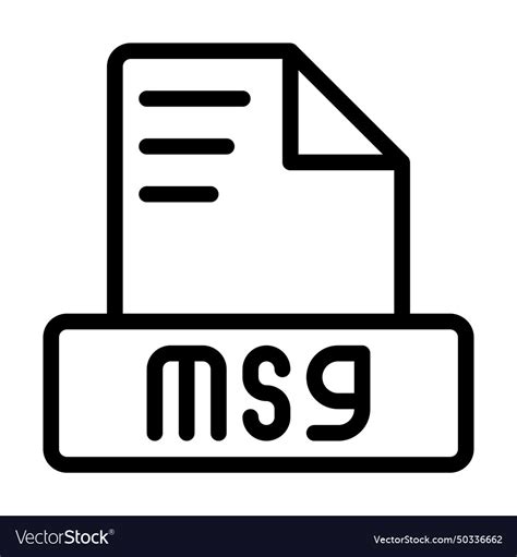 Msg File Icon Outline Extension Icons Royalty Free Vector