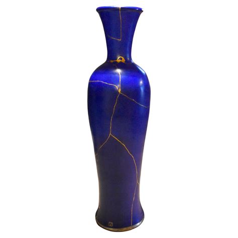 Kintsugi Blue Geode Vase For Sale At 1stdibs