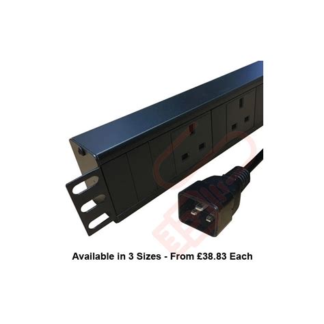 Horizontal Rack PDU UK Socket To C Plug Networking Cables