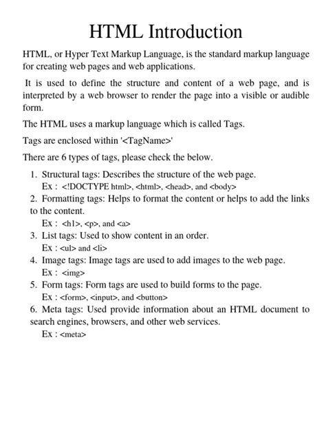 Htmlcomplete Notes Pdf Html Element Html Htmlcomplete Notes Pdf Html Element Html