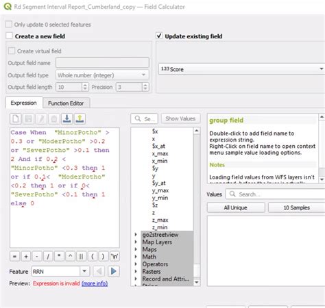 Field Calculator Qgis Expression To Symbolise Road Condition Between Values Geographic