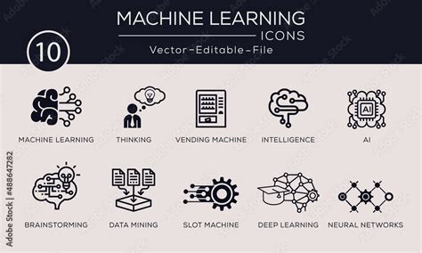 Set Of Machine Learning Concept Icons Design Contains Such Icons