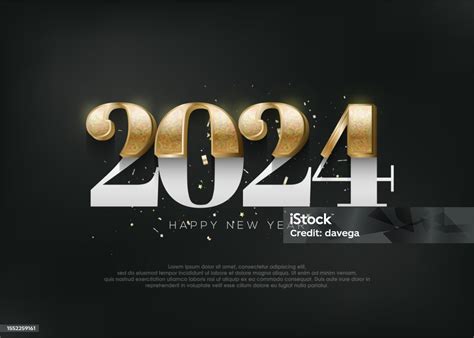 2024년 새해 복 많이 받으세요 럭셔리 골드 반짝이는 숫자 일러스트레이션으로 0명에 대한 스톡 벡터 아트 및 기타 이미지 0명 12월 31일 2024년 Istock