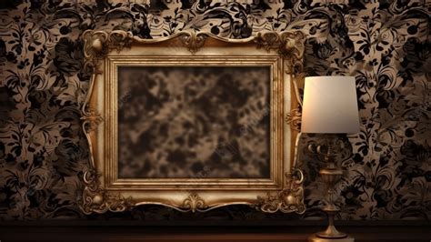 Hình Nền Powerpoint Màn Hình Mộc Mạc Của Khung Tranh 3d Trên Bàn Gỗ Với Giấy Dán Tường Gấm Hoa