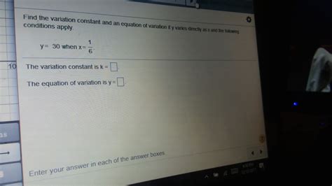 Solved Find The Variation Constant And An Equation Of