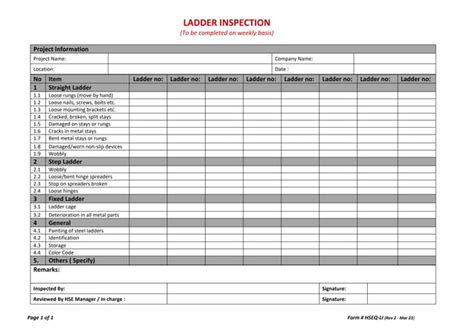 Ladder Inspection Form Hseq Li Rev 2docx