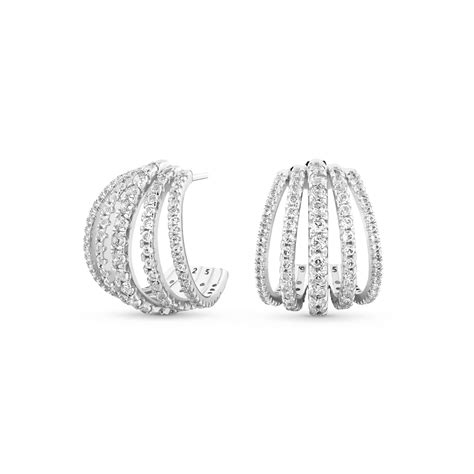 Brinco Raise Em Prata 925 Com Topázios Incolores