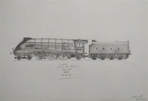 Original Drawing Lner A4 Mallard Etsy