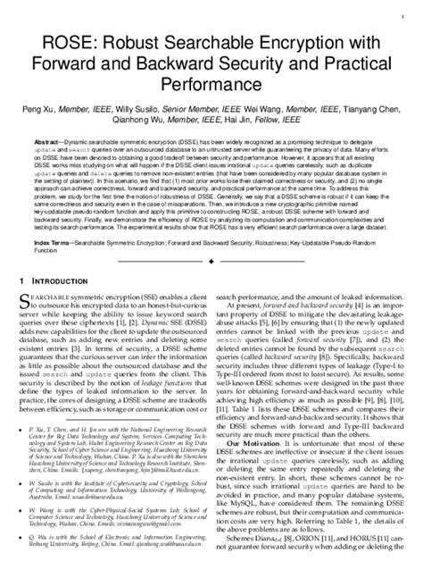 pdf rose robust searchable encryption with forward and backward