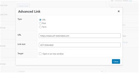 Acf Advanced Link Field Acf Extended