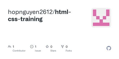 GitHub Hopnguyen Html Css Training