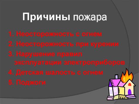 Пожарная безопасность Причины пожара Online Presentation