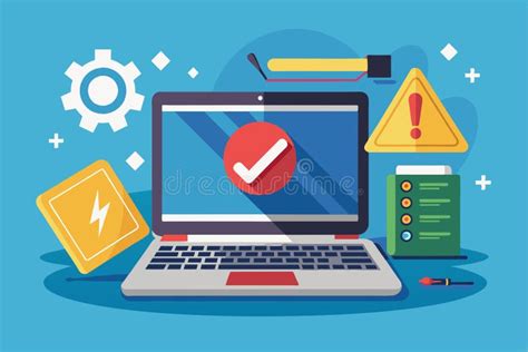A Laptop Displays A Data Error Message Amidst Various Maintenance Tools And Warning Symbols