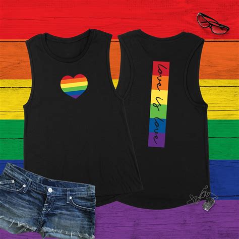 Gay Pride Flag Muscle Tank Top Gay Pride Love Is Love Tank Rainbow