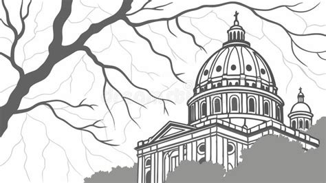 State Capitol Building Dome Classic American Architecture Vector Design Generative Ai Stock