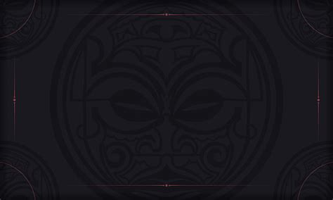 마오리 신 마스크 빈티지 장식과 로고를위한 장소와 검은 엽서 마야에 대한 스톡 벡터 아트 및 기타 이미지 마야 머리 모양 Istock