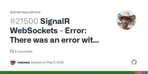 Signalr Websockets Error There Was An Error With The Transport