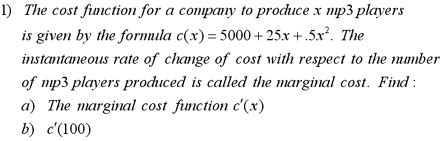 Derivative Problems