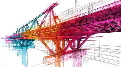 Stress Fields In A Truss Bridge Tension In Blue Compression In Red Based On A Finite Element