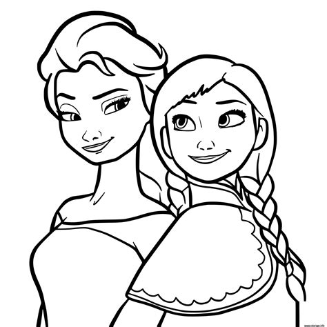 Coloriage Les Princesses Du Royaume Elsa Et Anna Dessin Elsa à Imprimer