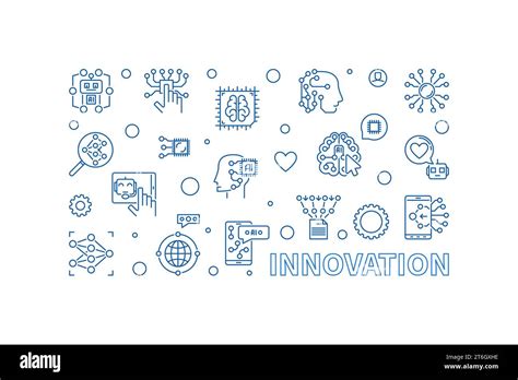 Innovation Concept Outline Horizontal Banner Vector Artificial Intelligence And Neural Network