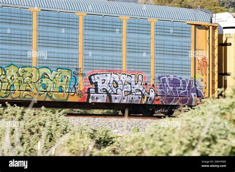 Graffiti Freight Train Santa Barbara Urban Art Street Art Colorful