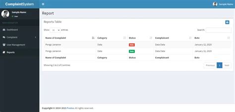 Complaint Management System Free Template In Php And Bootstrap
