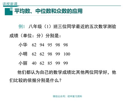 【数学课件】初中八年级下册数学平均数、中位数和众数的应用 知乎