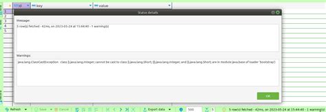 Warningerror When Selecting From Certain Tables Classcastexception Integershort · Issue 20075