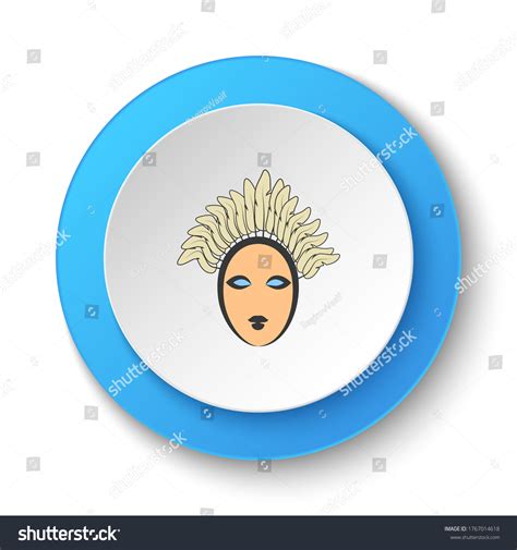 Round Button Web Icon Theater Mask Stock Vector Royalty Free 1767014618 Shutterstock