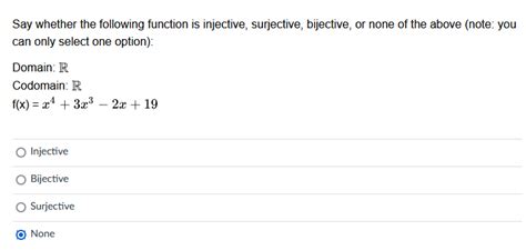 Solved Say Whether The Following Function Is Injective