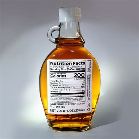 Nutrition Facts Of Maple Syrup At Verda Garcia Blog